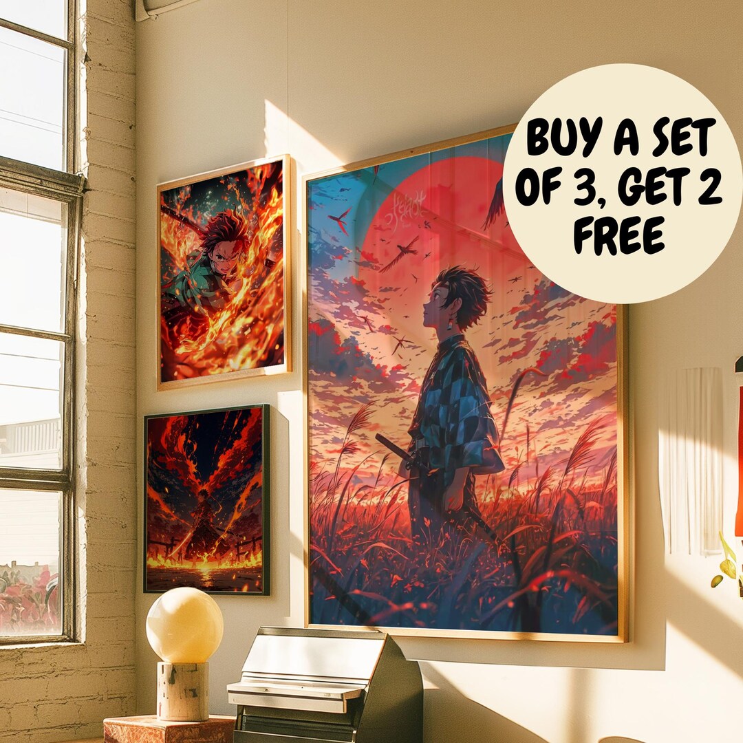 Anime Poster Set of 3 buy 3 Get 2 Free Poster Anime Gifts Anime Art ...