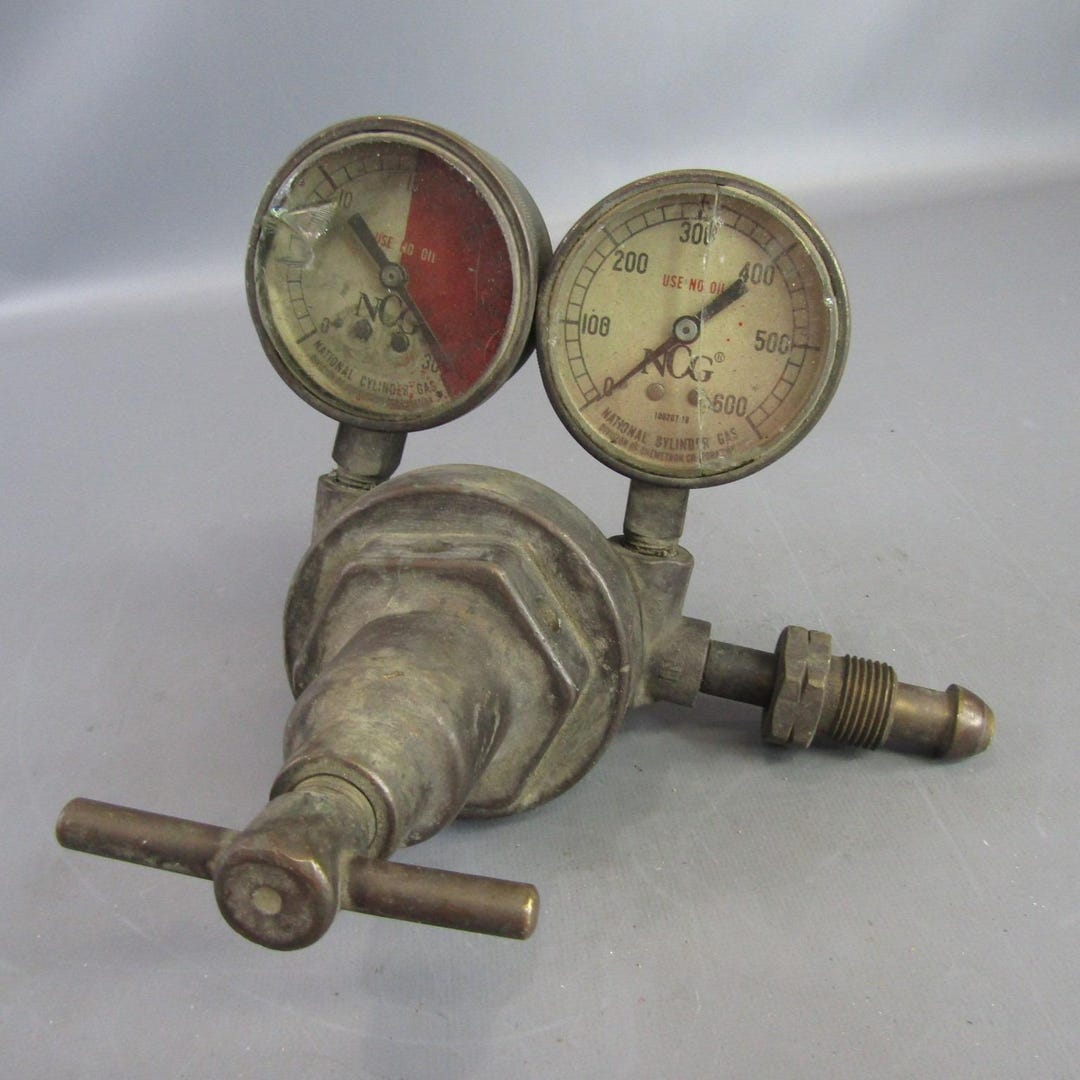 NCG Gas Regulator Dual Gauge Welding Torch Vintage Industrial Steampunk ...