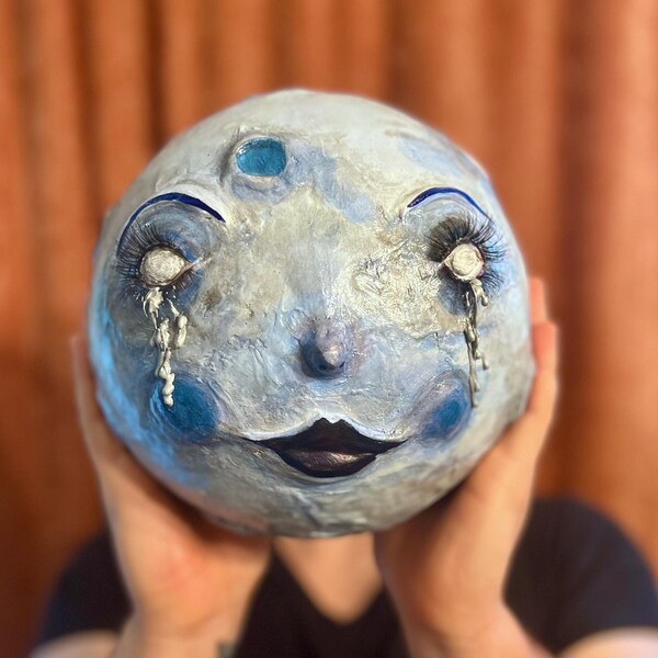 Paper Mache Moon - Etsy