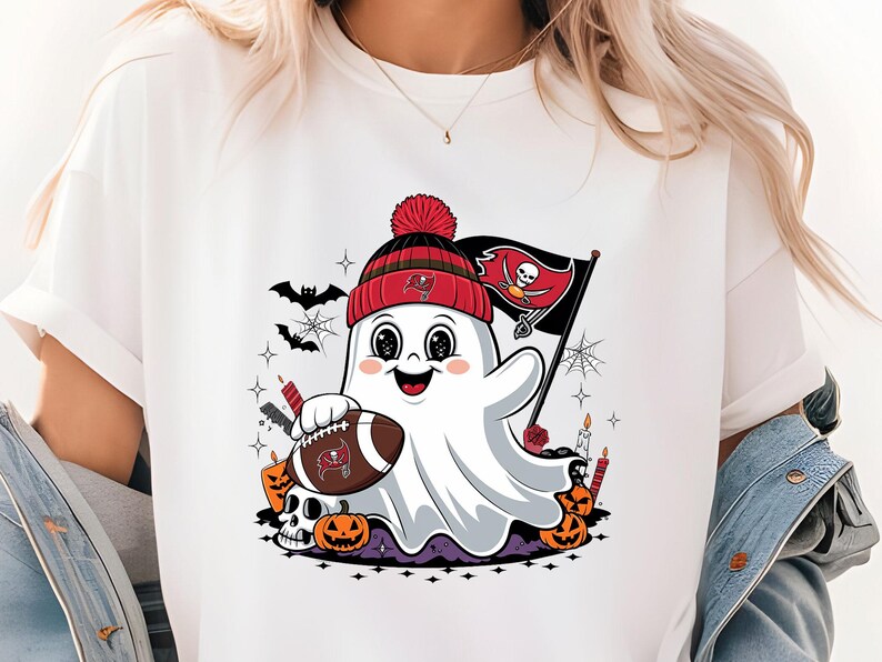 Cute Ghost Football Tampa Bay Bundle Png, Halloween NFL Football Fan ...