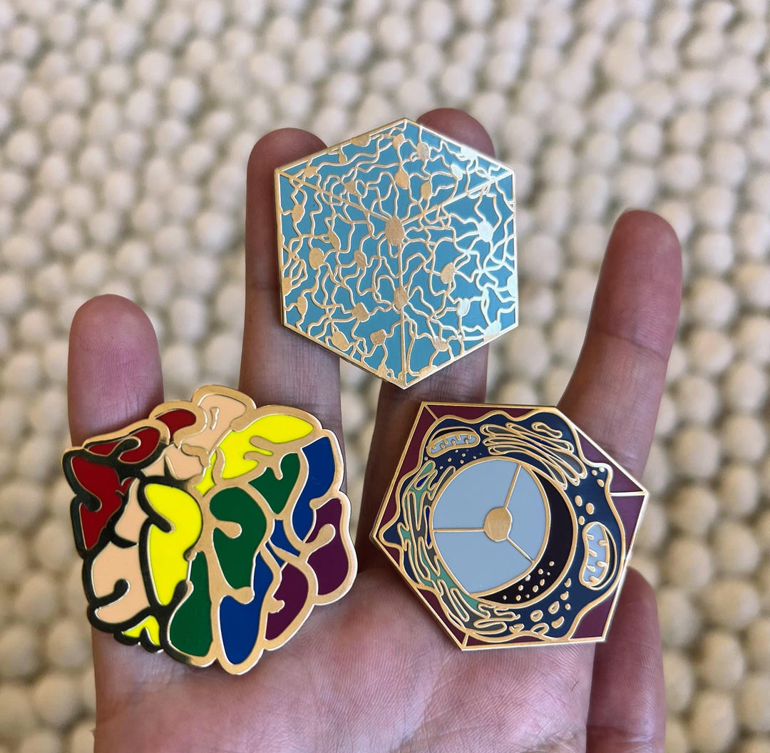 A Set of 3 Neuro Enamel Pins - Etsy