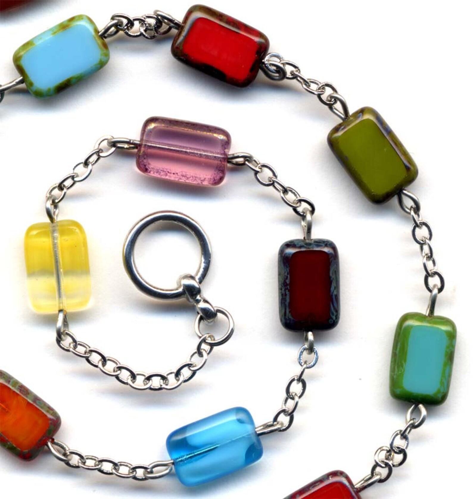 Multi Color Necklace Mod City Jewelry Mod Necklace Czech - Etsy