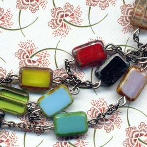 Multi Color Necklace Mod City Jewelry Mod Necklace Czech - Etsy