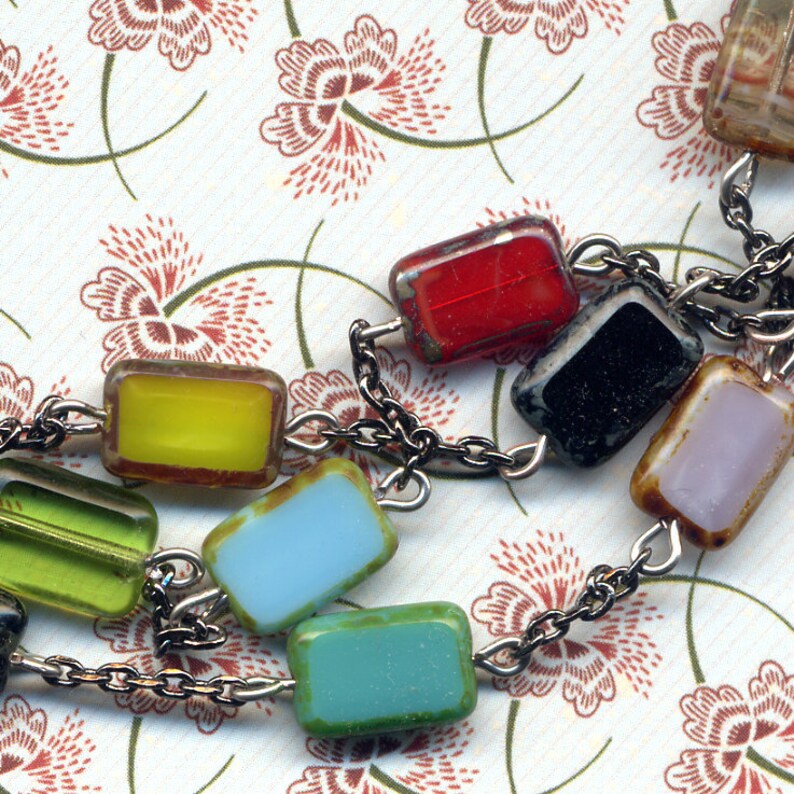 Multi Color Necklace Mod City Jewelry Mod Necklace Czech - Etsy