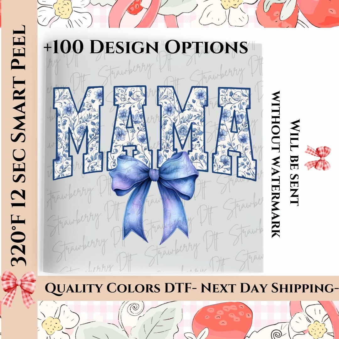 Mama Floral Toile Blue Water Color Coquette Ready to Press, Blue Toile ...