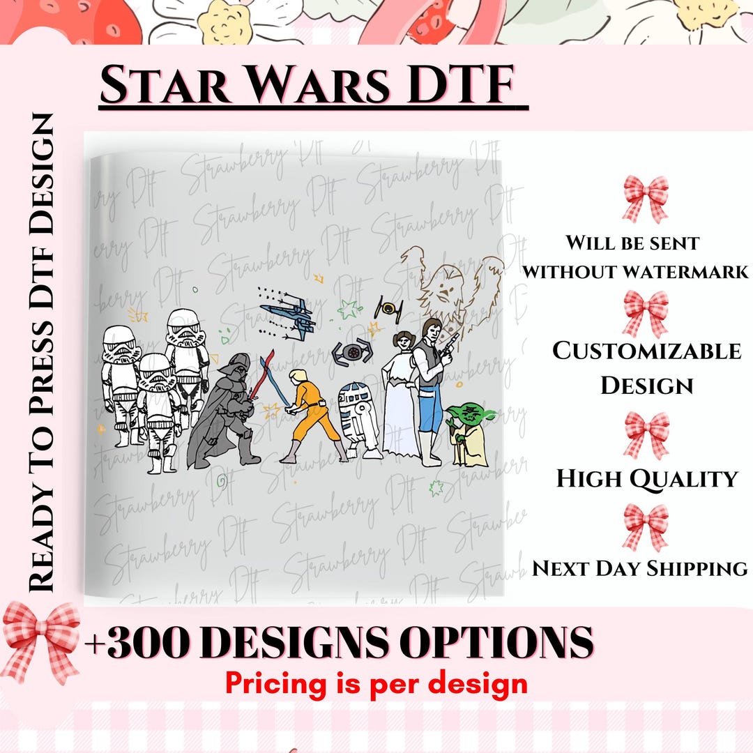 Star Wars Ready to Press, Disney Star Wars Dtf Transfer, Custom Dtf ...