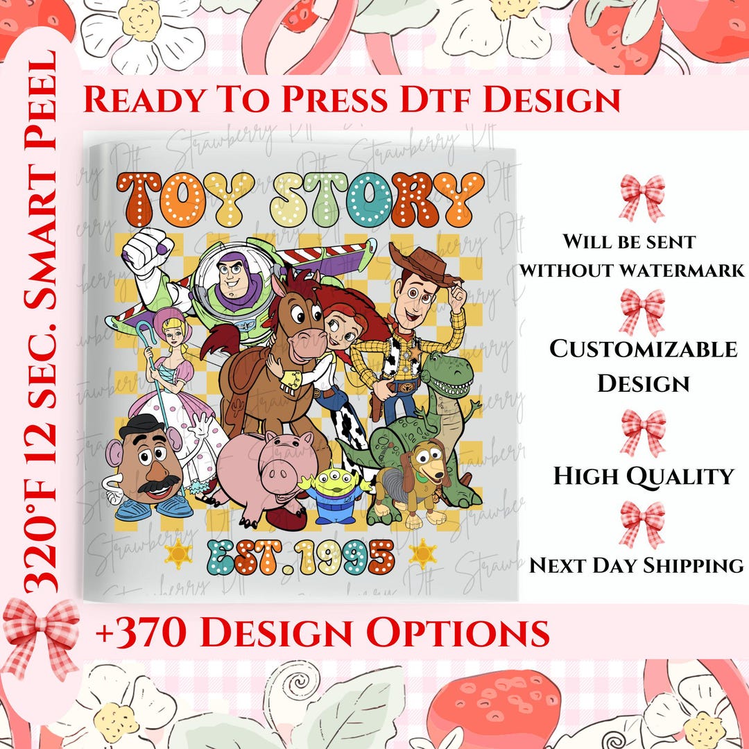 Retro Toy Story Est. 1995 Dtf Transfer Print, Toy Story Ready to Press ...