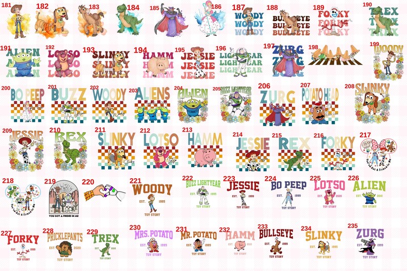 Retro Toy Story Dtf Transfer Print, Checkered Toy Story Ready to Press ...