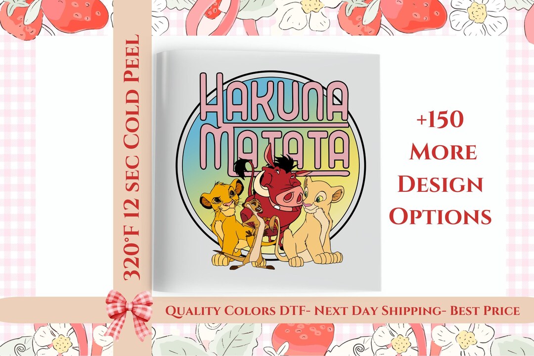 Retro Hakuna Matata DTF Transfer Ready to Press, Disney Safari DTF ...