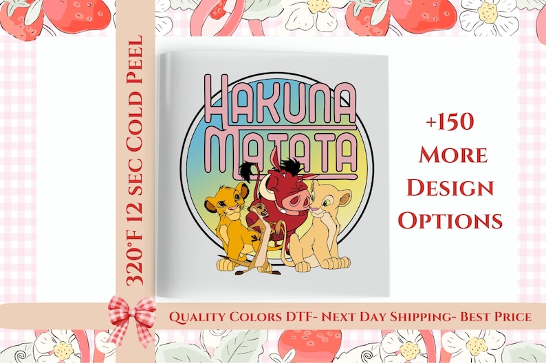 Retro Hakuna Matata DTF Transfer Ready to Press, Disney Safari DTF ...