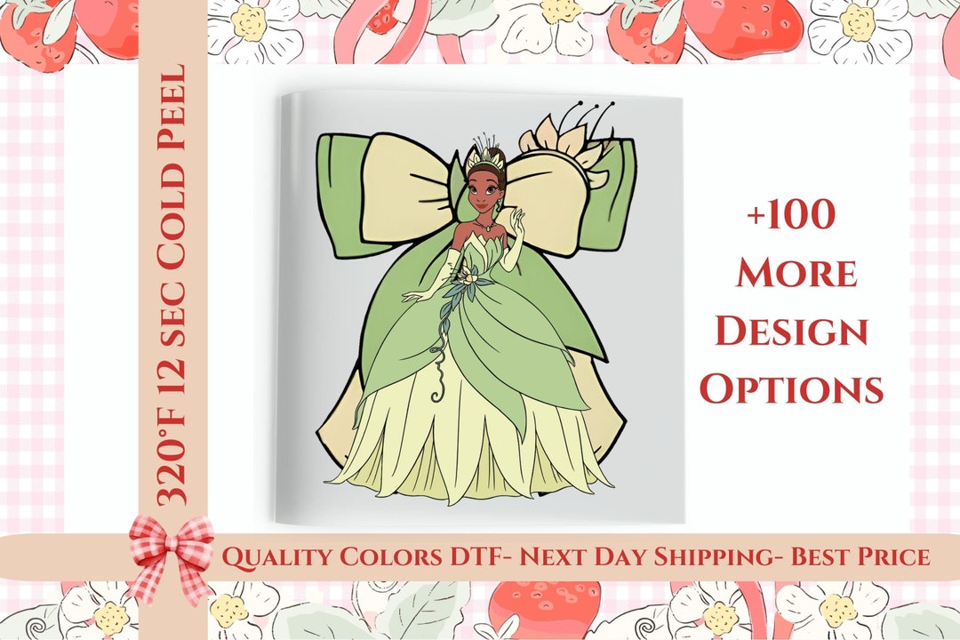 Disney Tiana Ribbon Dtf, Disney Princess Coquette Dtf, Coquette ...