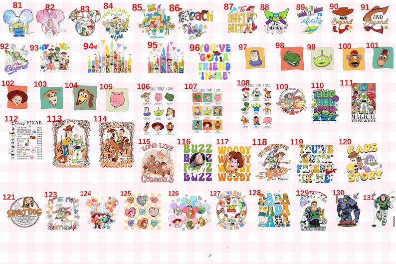 Retro Toy Story Character Dtf Transfer Print, Toy Story Woody Ready to ...