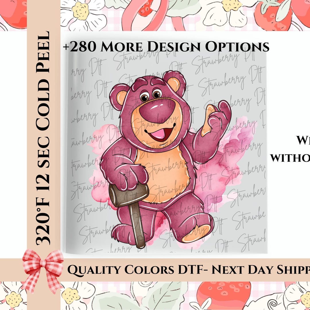 Toy Story Lotso Watercolor Dtf Transfer, Lotso Trip Tee Ready to Press ...