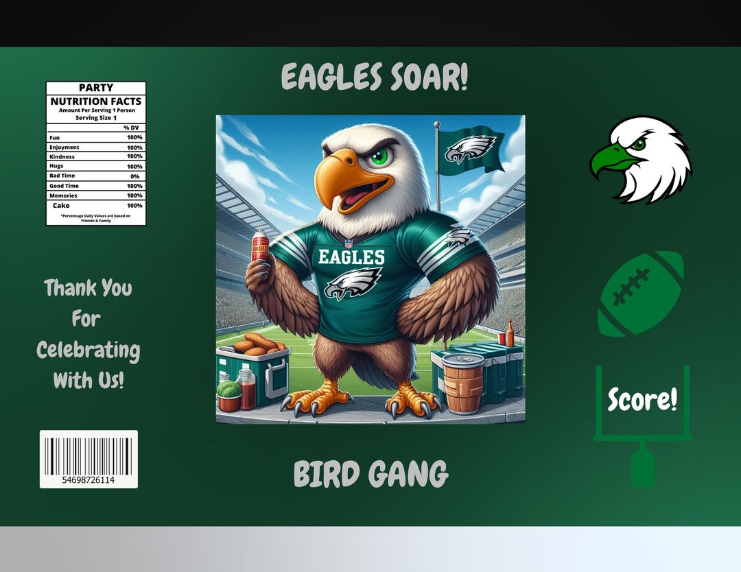 Eagles Inspired Football Chip Bag Digital Download - Etsy