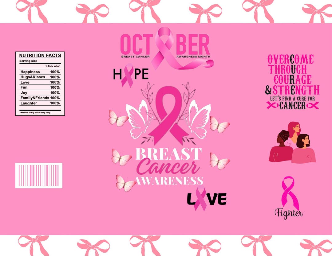 Breast Cancer Awareness Chip Bag Digital Download - Etsy