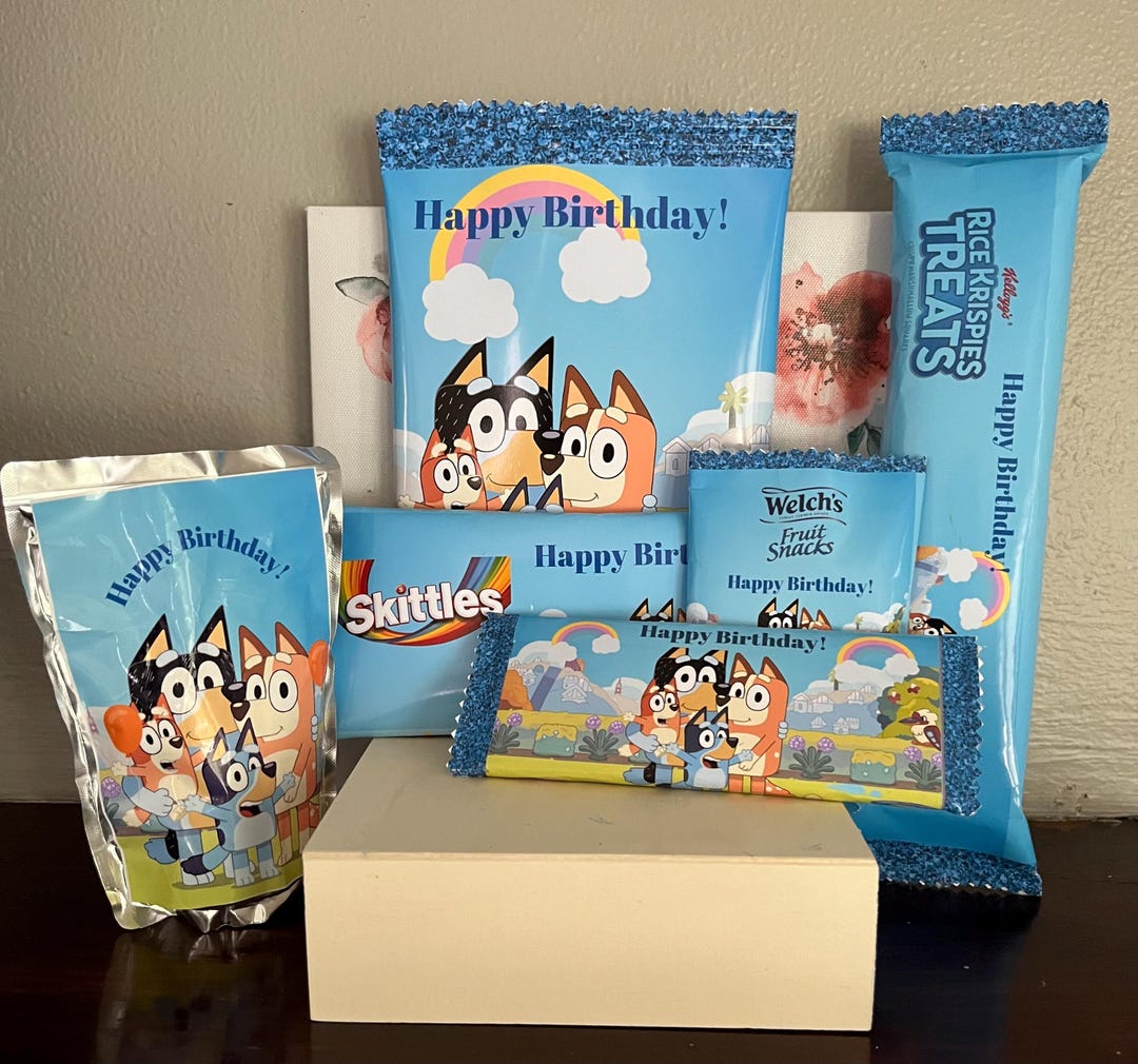 Happy Birthday Bluey 6 Piece Snack Bundle Set Filled - Etsy