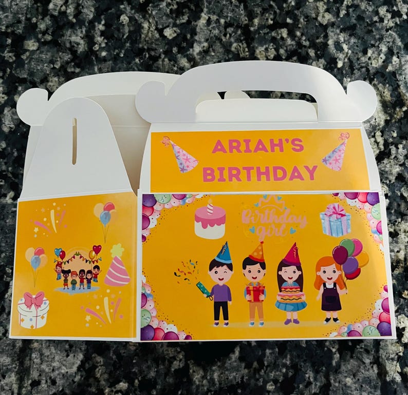 Happy Birthday Gable Box Labels Digital Downloads - Etsy