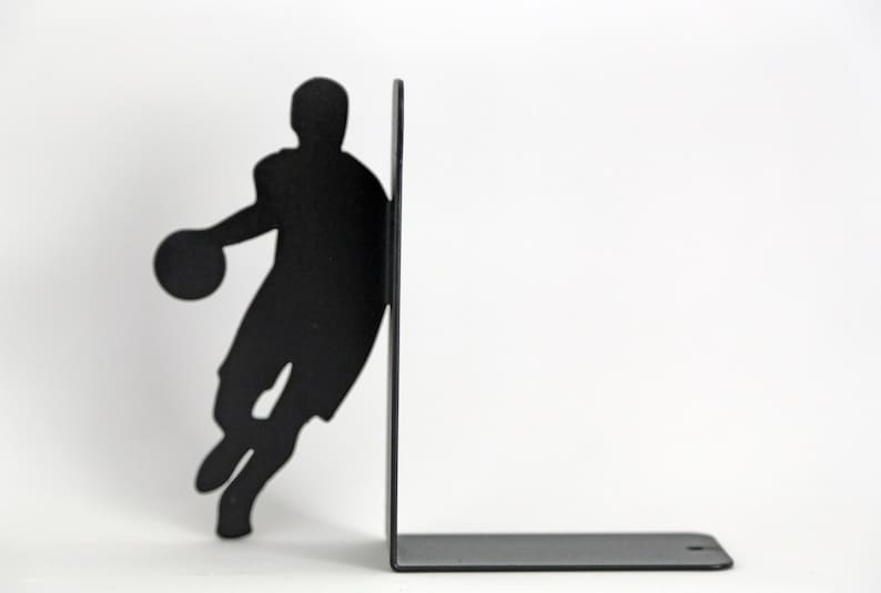 Decorative Metal Sport-themed Bookend With 3D Metal Basketball Player ...