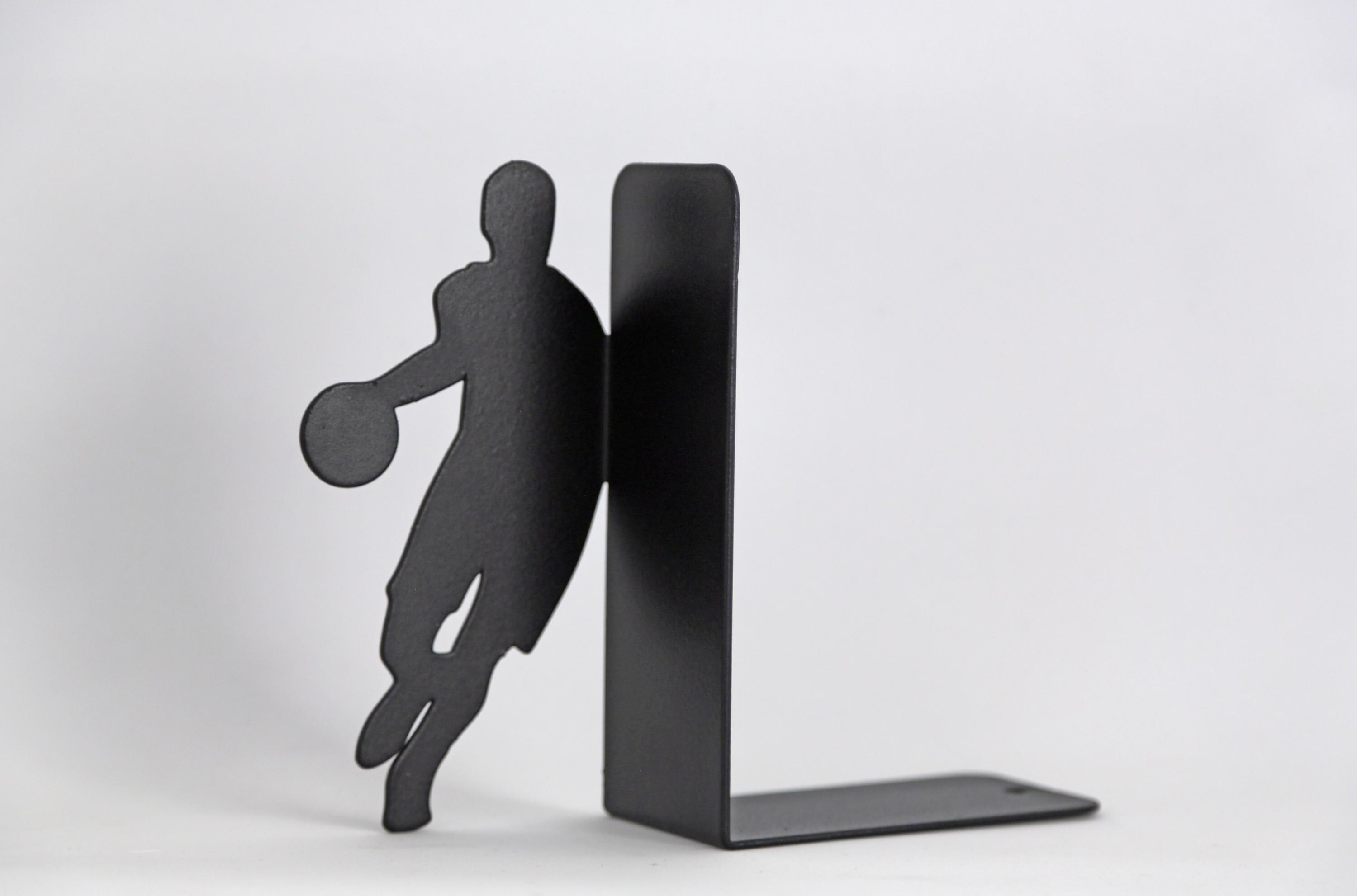 Decorative Metal Sport-themed Bookend With 3D Metal Basketball Player ...