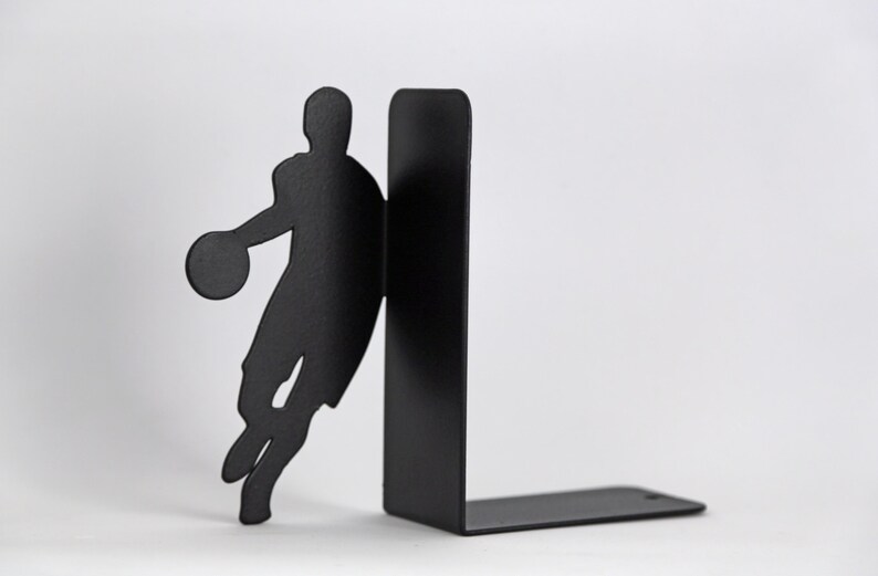 Decorative Metal Sport-themed Bookend With 3D Metal Basketball Player ...