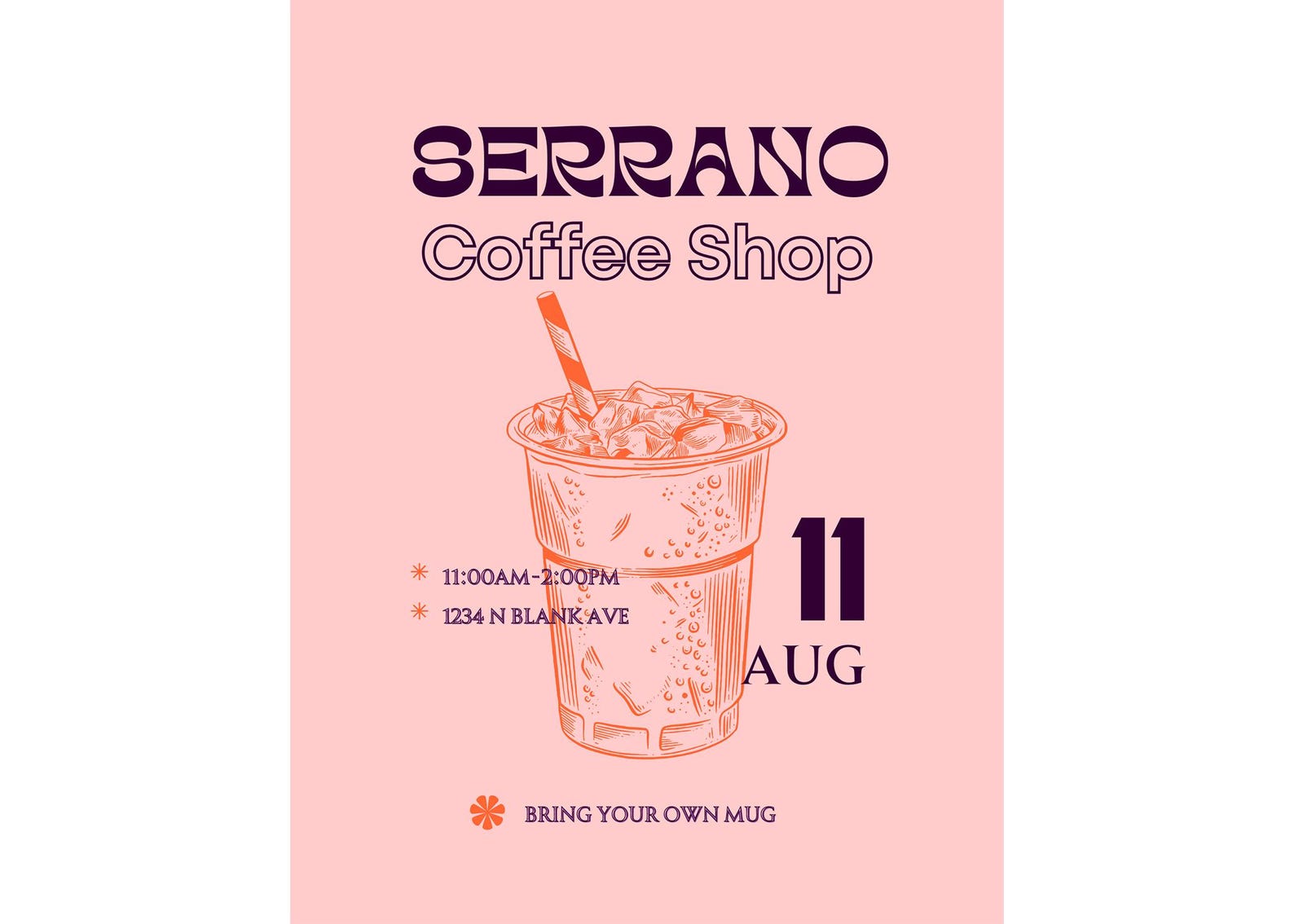 Retro Coffee Shop Invitation Template - Etsy
