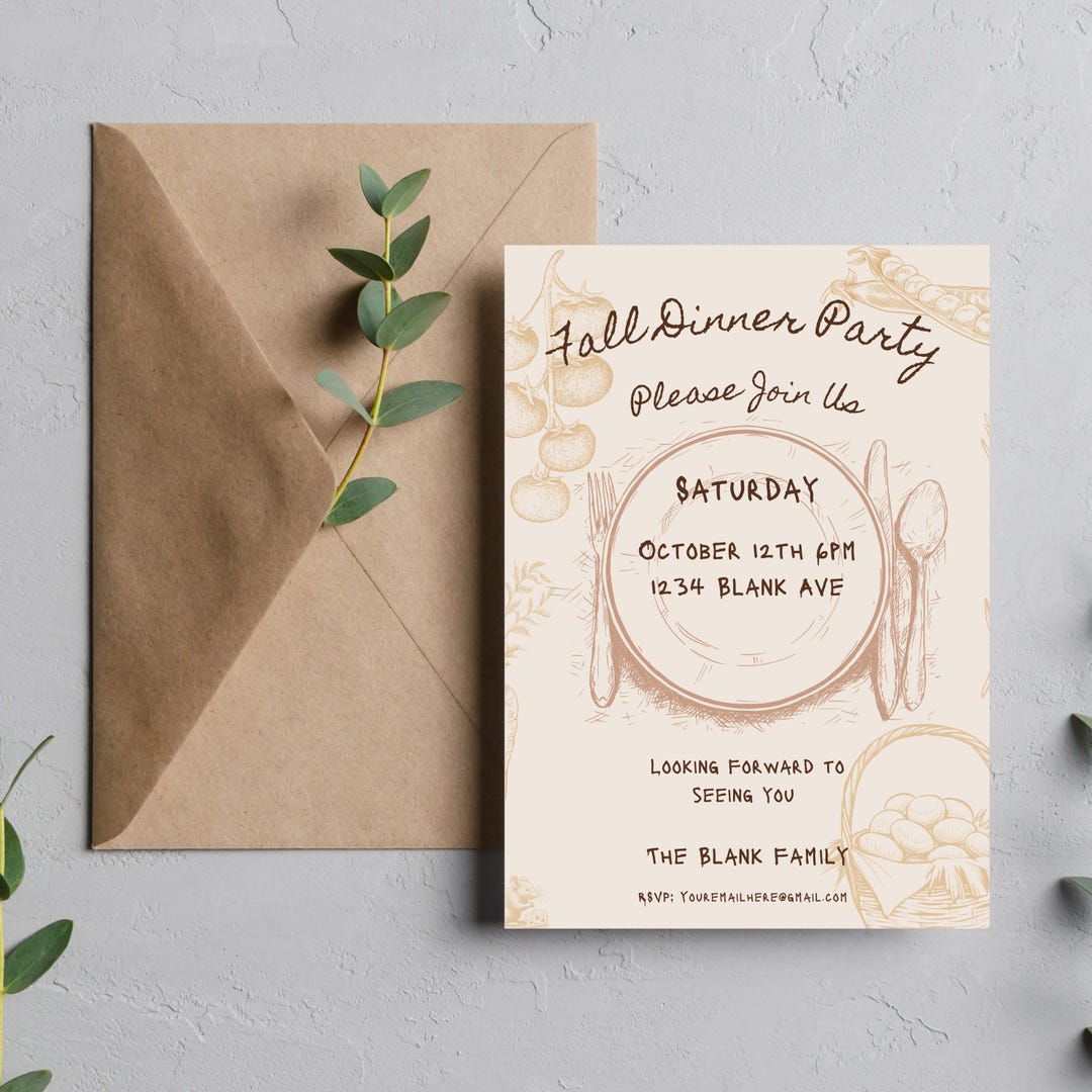 Warm Fall Dinner Party Invitation - Etsy