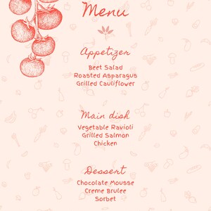 Farm-to-table Dinner Menu Template - Etsy