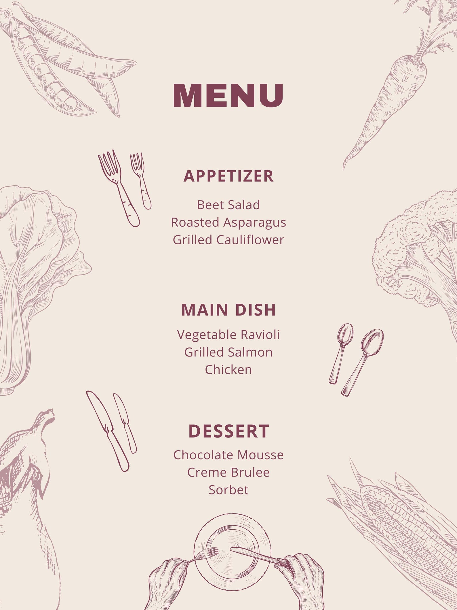 Fun and Customizable Dinner Menu Template - Etsy
