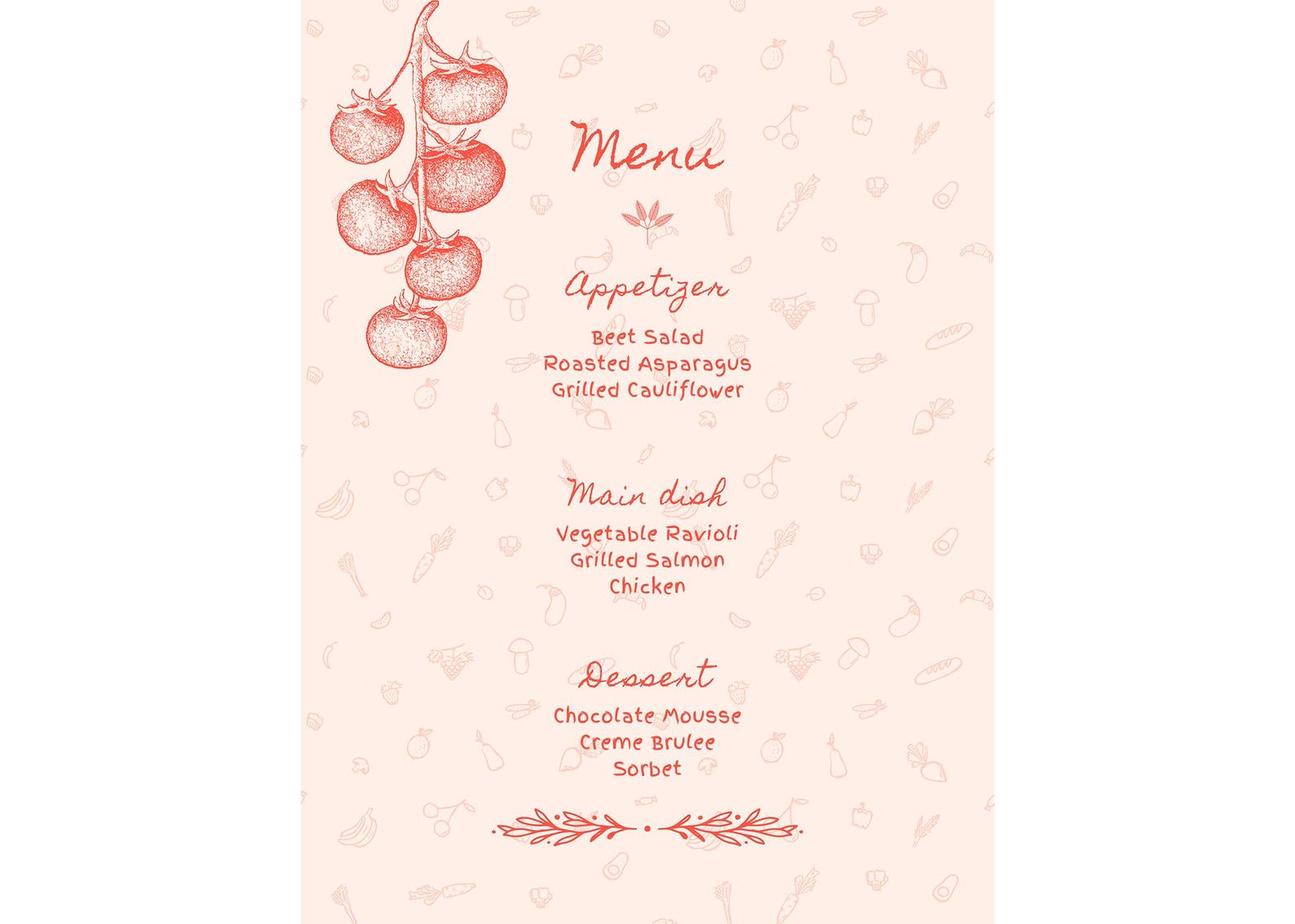 Farm-to-table Dinner Menu Template - Etsy