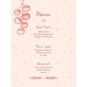 Farm-to-table Dinner Menu Template - Etsy
