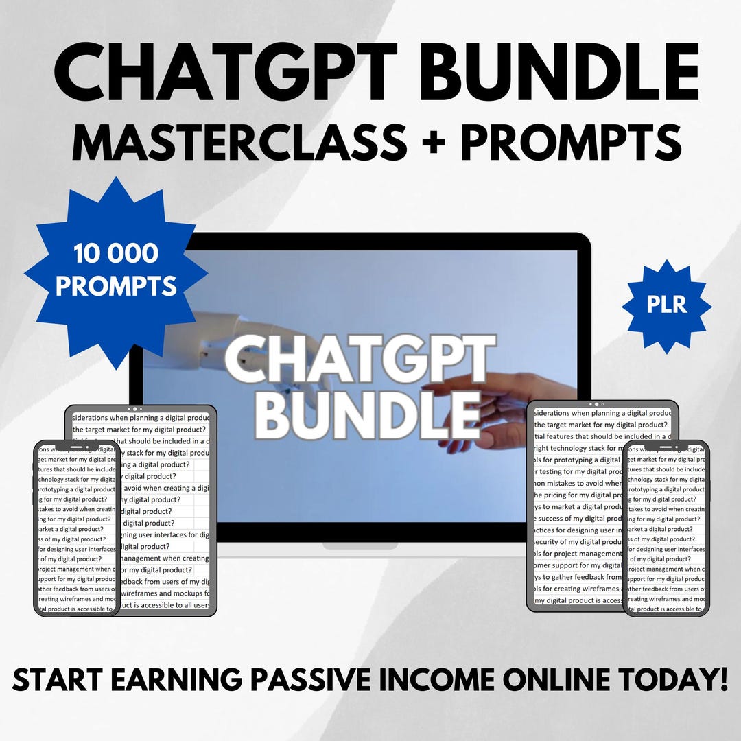10K Chatgpt Prompts PLR Bundle, Chatgpt Video Masterclass, AI Business Tools, Marketing & Social ...