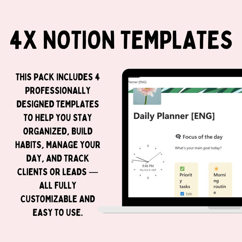 Notion Templates Bundle - Second Brain System, Daily Planner & Habit ...