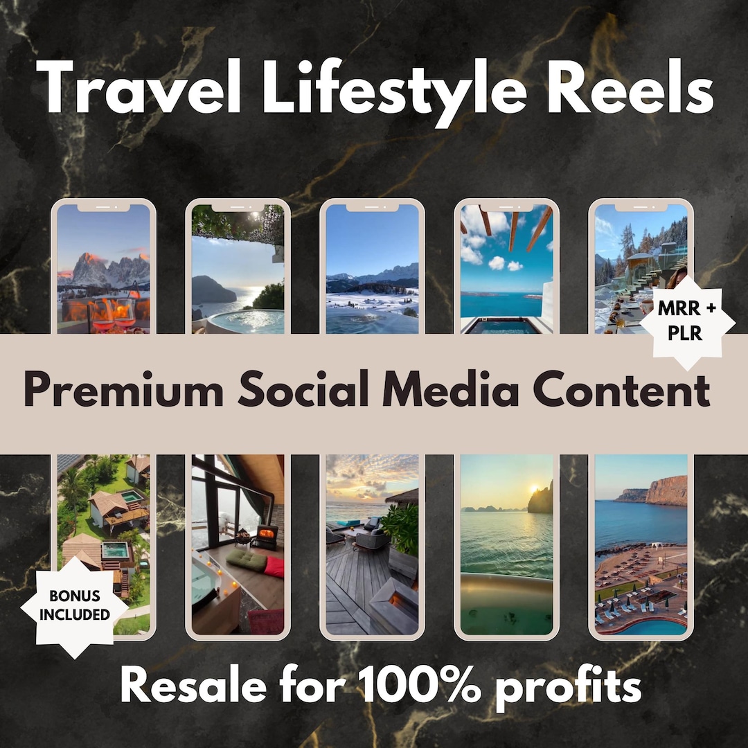 3000 Travel Reels - Luxury Social Media Content With MRR - Etsy