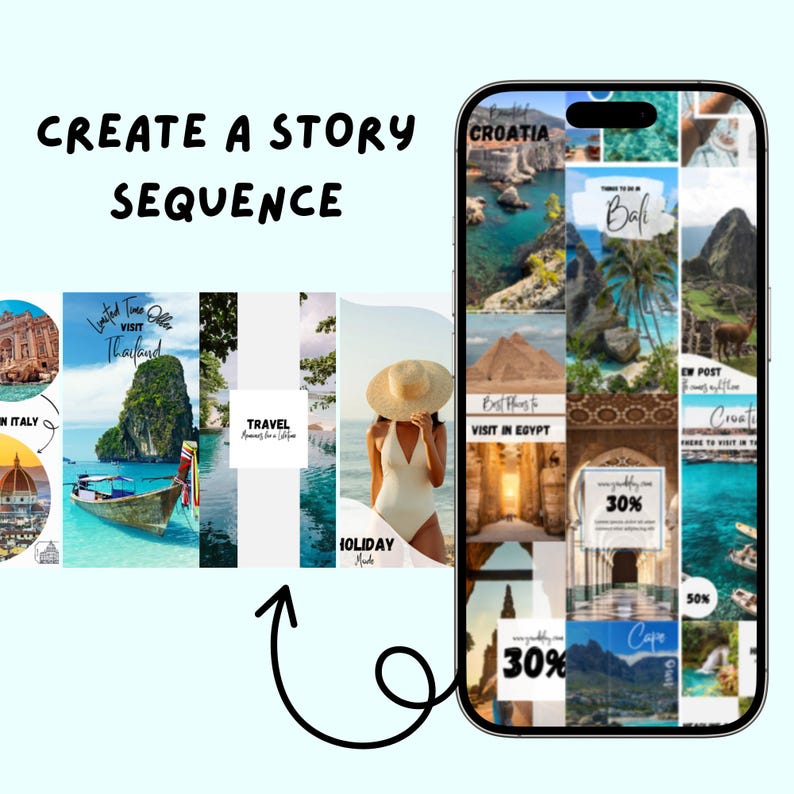 Travel Instagram Story Templates, 100 Editable Canva Travel Agent Story ...
