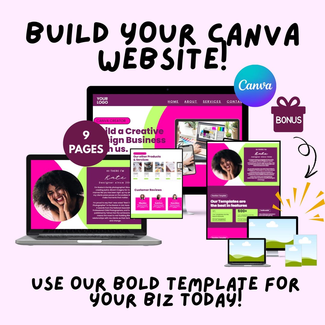 Canva Website Template - Bold Sales Funnel for Social Media (digital ...