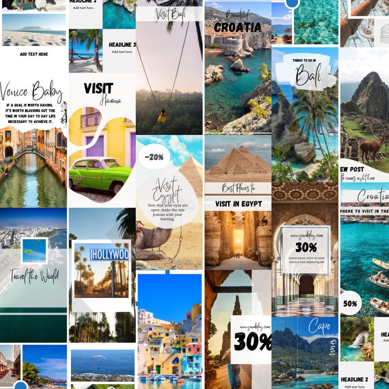 Travel Instagram Story Templates, 100 Editable Canva Travel Agent Story ...