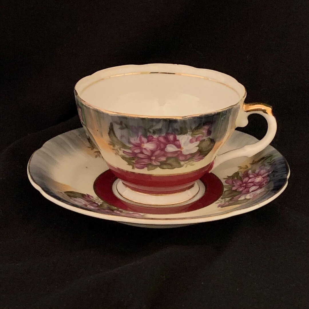 Vintage Lefton China Porcelain Hand Painted Floral Tea Cup and Saucer ...