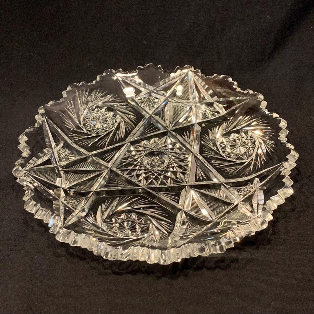 Vintage Cut Crystal Whirling Star Plate 8" ABP? - Etsy
