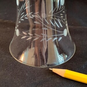 Vintage Clear Etched Glass Water Goblets Pioneer Willow Moon Set of 4 ...