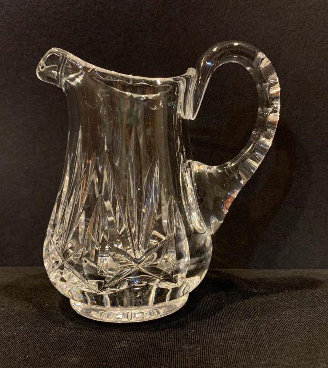 Vintage Cut Glass Crystal Pitcher Creamer - Etsy