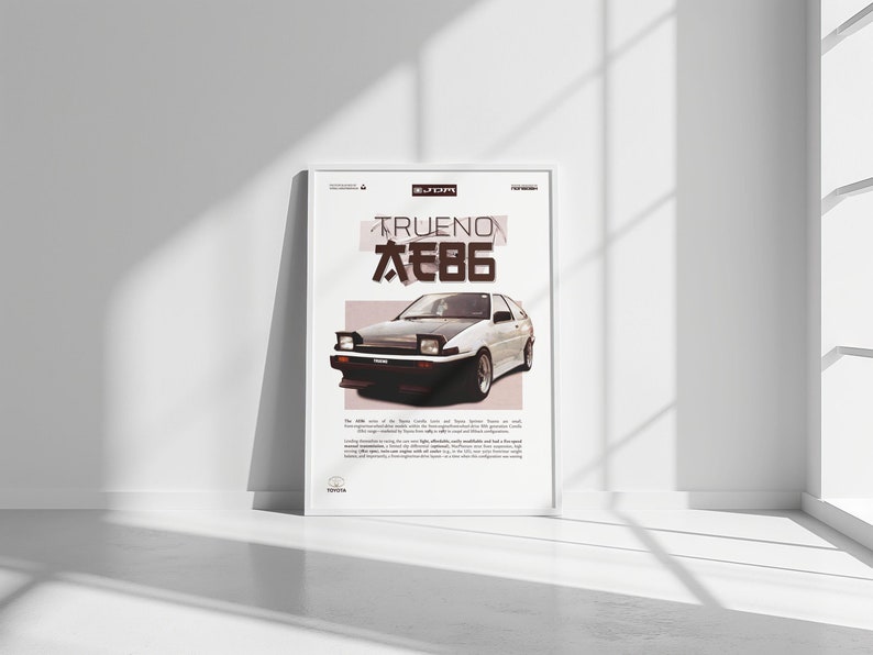 Toyota Trueno Poster, Poster, JDM Car Posters, Wall Art, Wall Decor ...