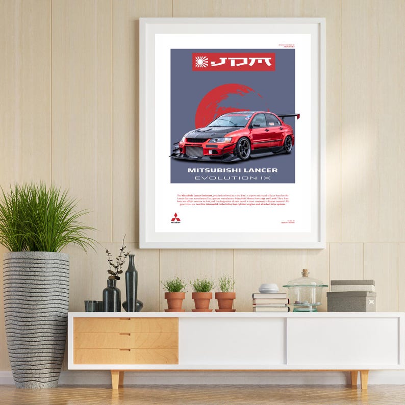 Mitsubishi Lancer Poster, Poster, JDM Car Posters, Wall Art, Wall Decor ...