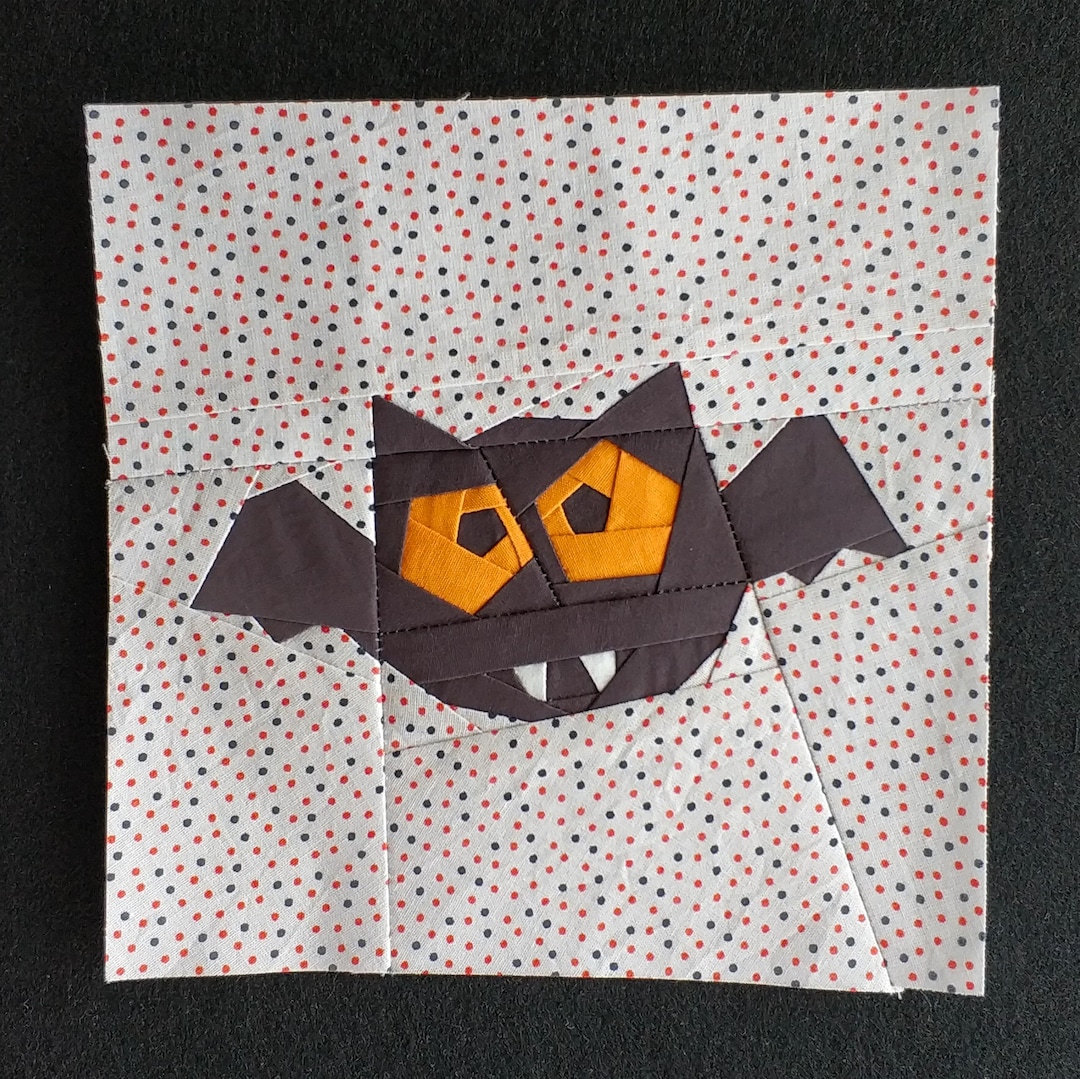 Bat PDF Foundation Paper Piecing Pattern | Halloween FPP Quilt Block ...