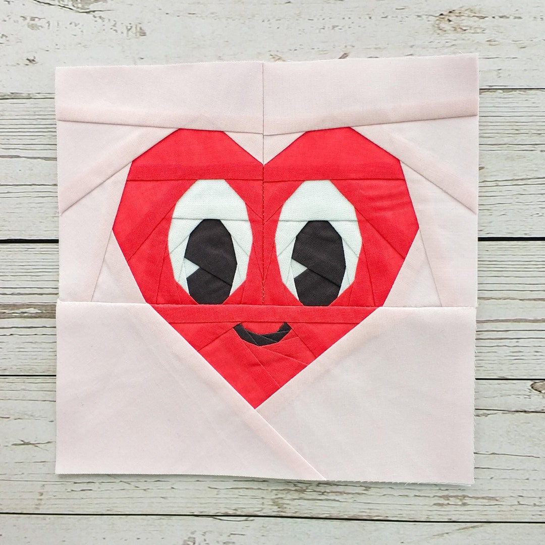 Retro Heart PDF Pattern Foundation Paper Piecing Original FPP Quilting ...