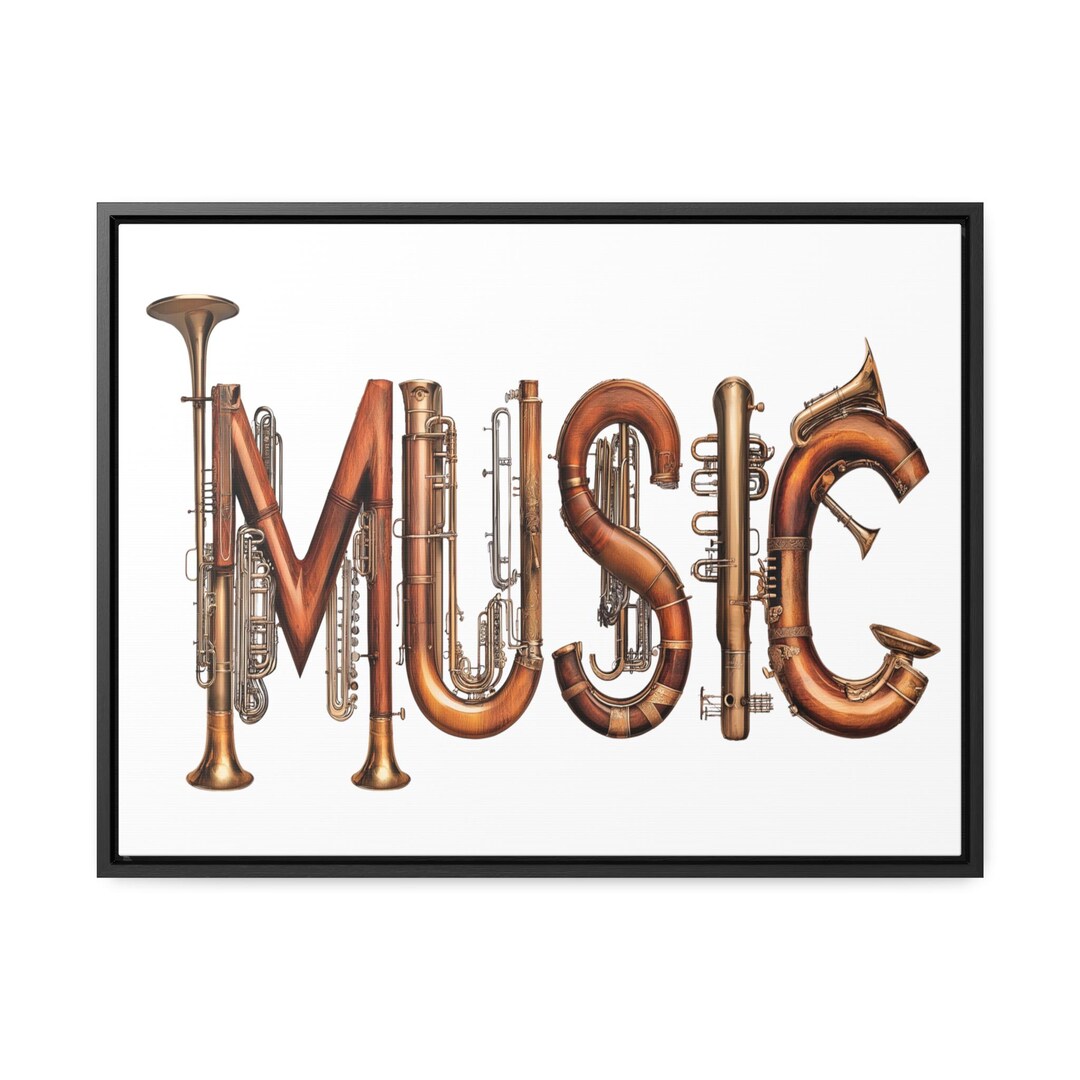 Vibrant Color Music Themed Art Cotton Canvas Wall Art for Home Office ...