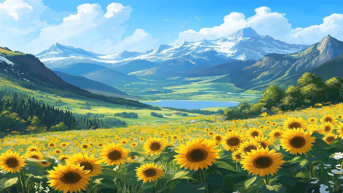 Gazing Bee Desktop Wallpaper - Three Scenes, Mixed Content - Digital ...