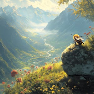 Gazing Bee Desktop Wallpaper - Three Scenes, Mixed Content - Digital ...