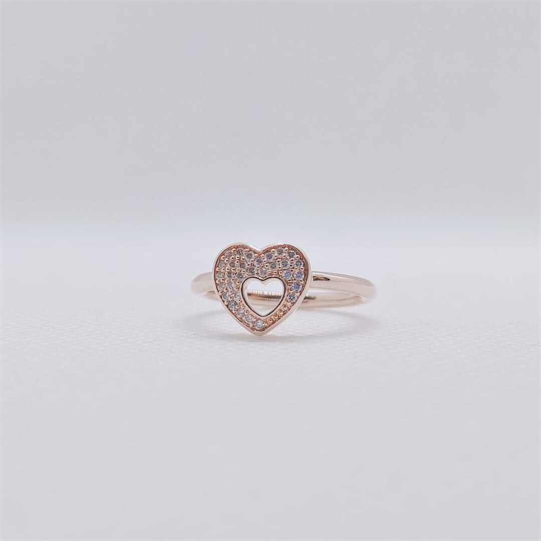 New Pandora Pavé Puzzle Heart Ring Rose Gold Plated Box Bag Size 60 - Etsy