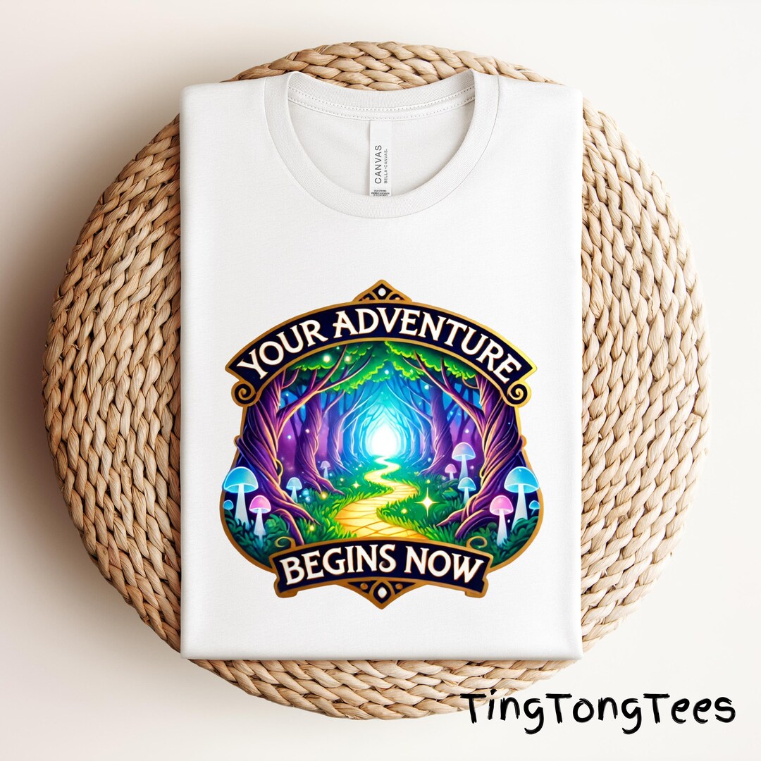 Your Adventure Begins Now T-shirt Fantasy Forest Graphic Tee Whimsical ...