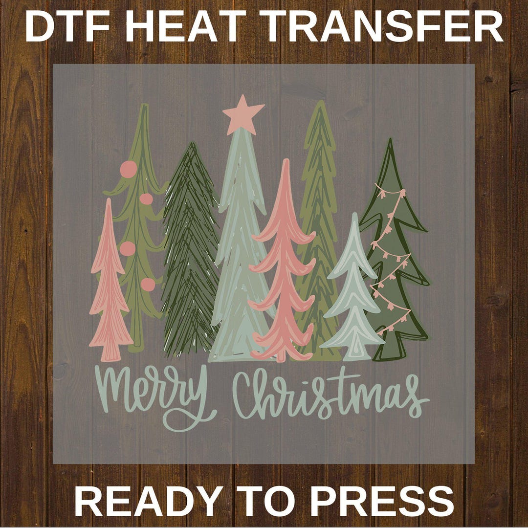 Evergreen Trees DTF Heat Transfer: Minimalist Christmas Decor - Etsy